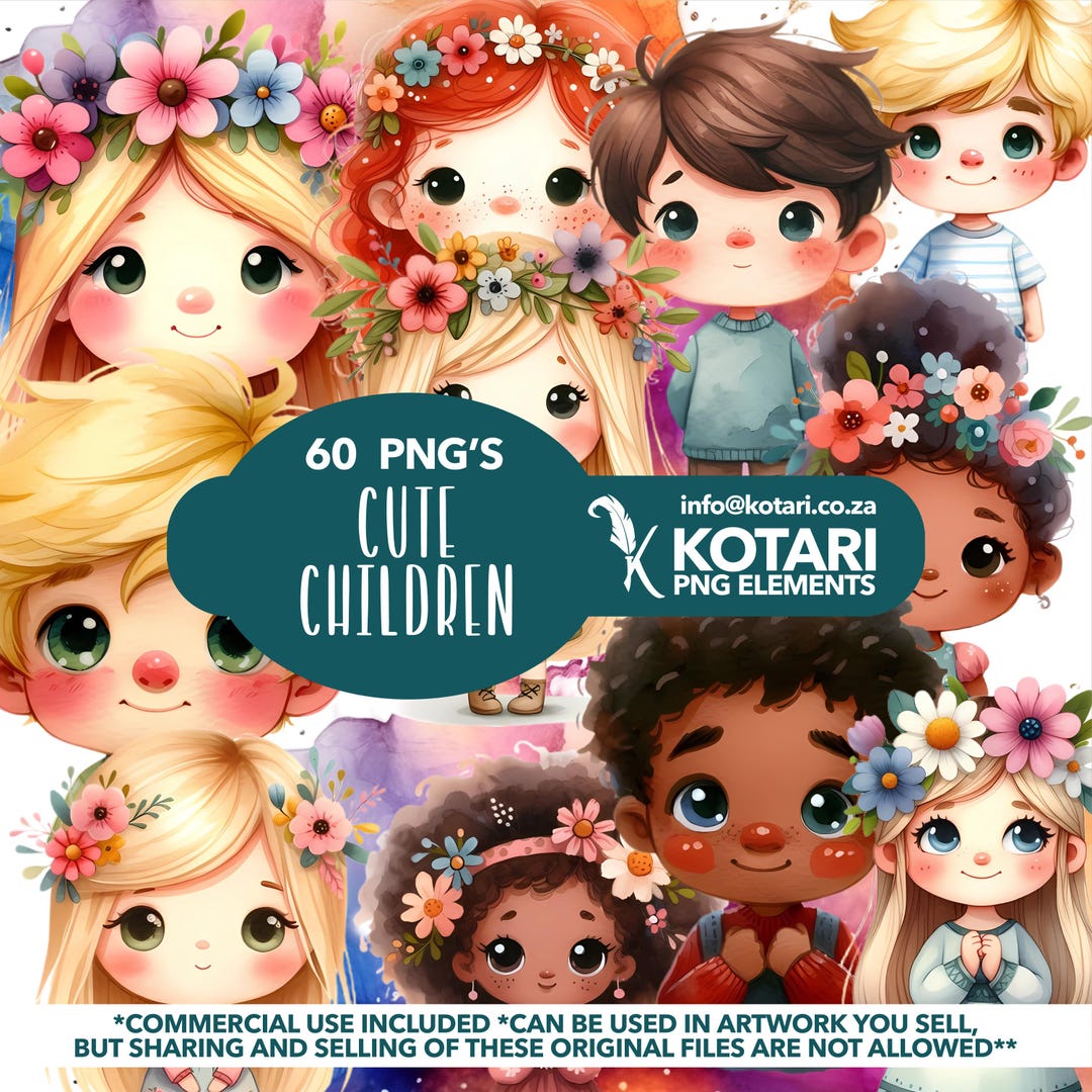 Cute Children - Transparent PNG Clipart - Commercial Use - Etsy