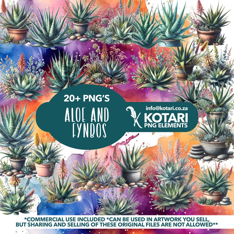 Aloe and Fynbos - Transparent PNG Clipart - Commercial Use - Etsy