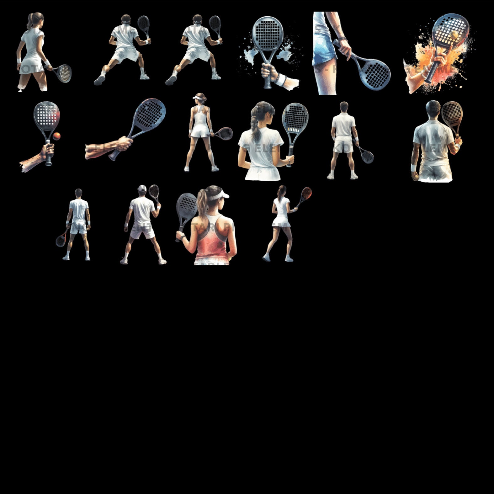 Padel Tennis - Transparent PNG Clipart - Commercial Use - Etsy