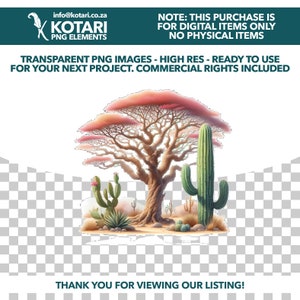 African Trees - Transparent PNG Clipart - Commercial Use - Etsy