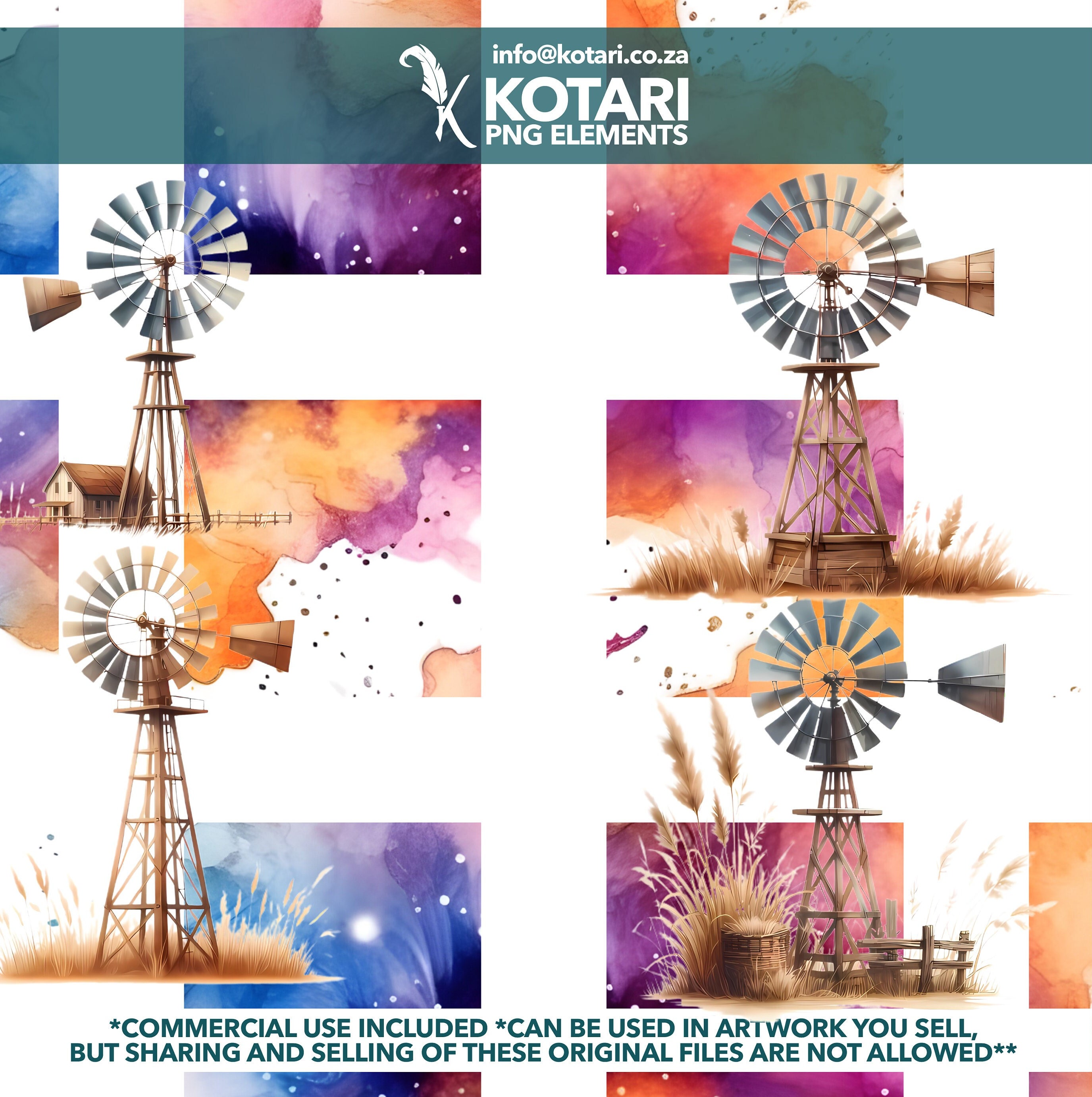 Windpump #3 - Transparent PNG Clipart - Commercial Use - Etsy