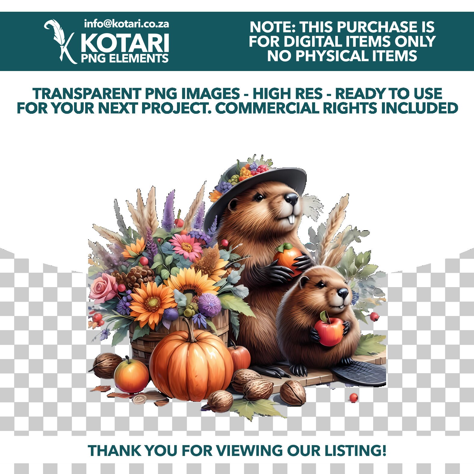 Beavers Transparent PNG Clipart Commercial Use - Etsy