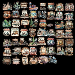 Route 66 - Transparent PNG Clipart - Commercial Use - Etsy