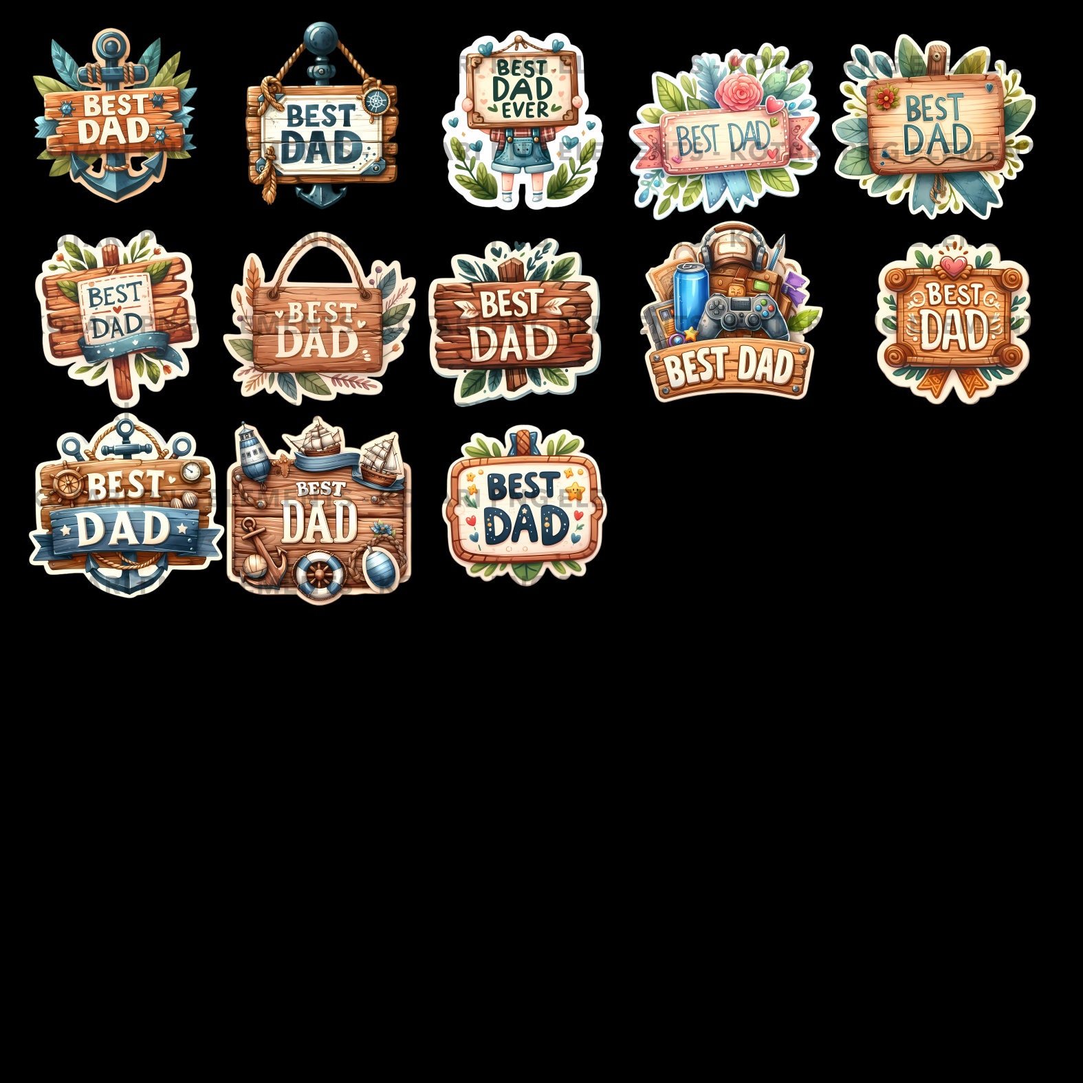 Best Dad Sign Transparent PNG Clipart Commercial Use - Etsy