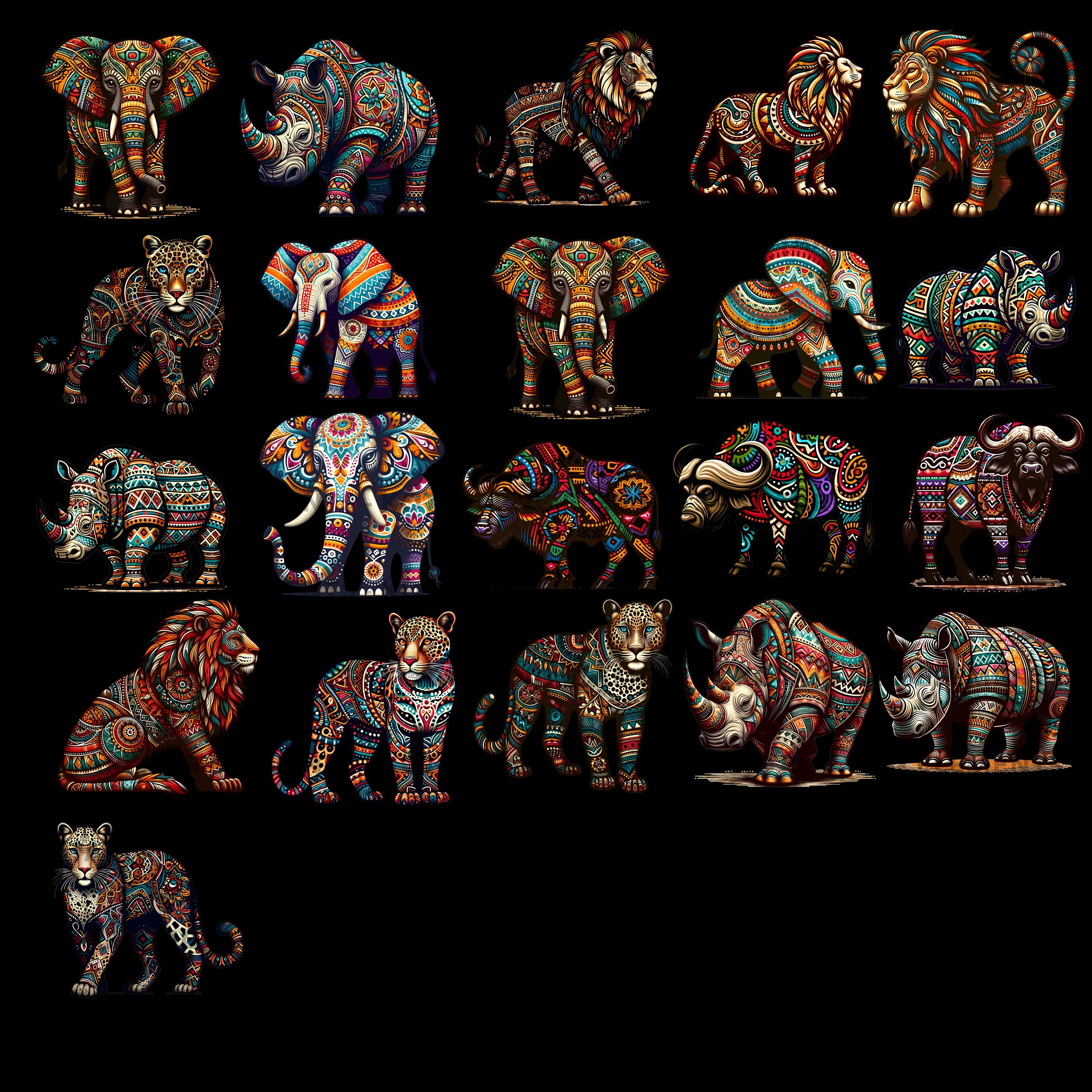 Patterned Big 5 - Big Five - - Transparent PNG Clipart - Commercial Use ...