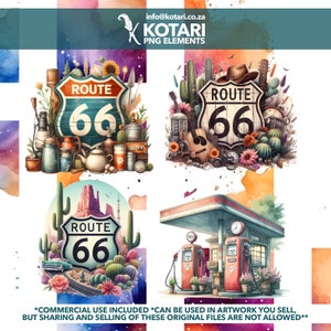 Route 66 - Transparent PNG Clipart - Commercial Use - Etsy UK