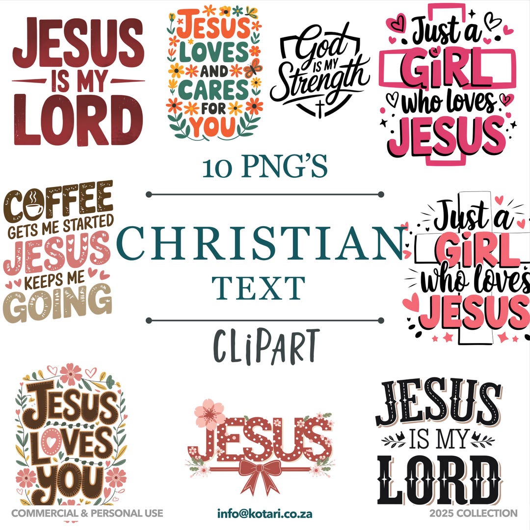 Christian Text - Transparent PNG Clipart - Commercial Use - Etsy