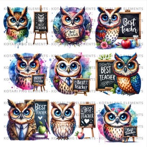 Teacher Owls Best Teacher Signs - Transparent PNG Clipart - Commercial ...