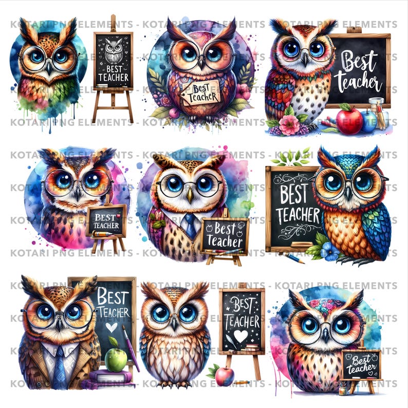 Teacher Owls Best Teacher Signs Transparent PNG Clipart Commercial Use ...