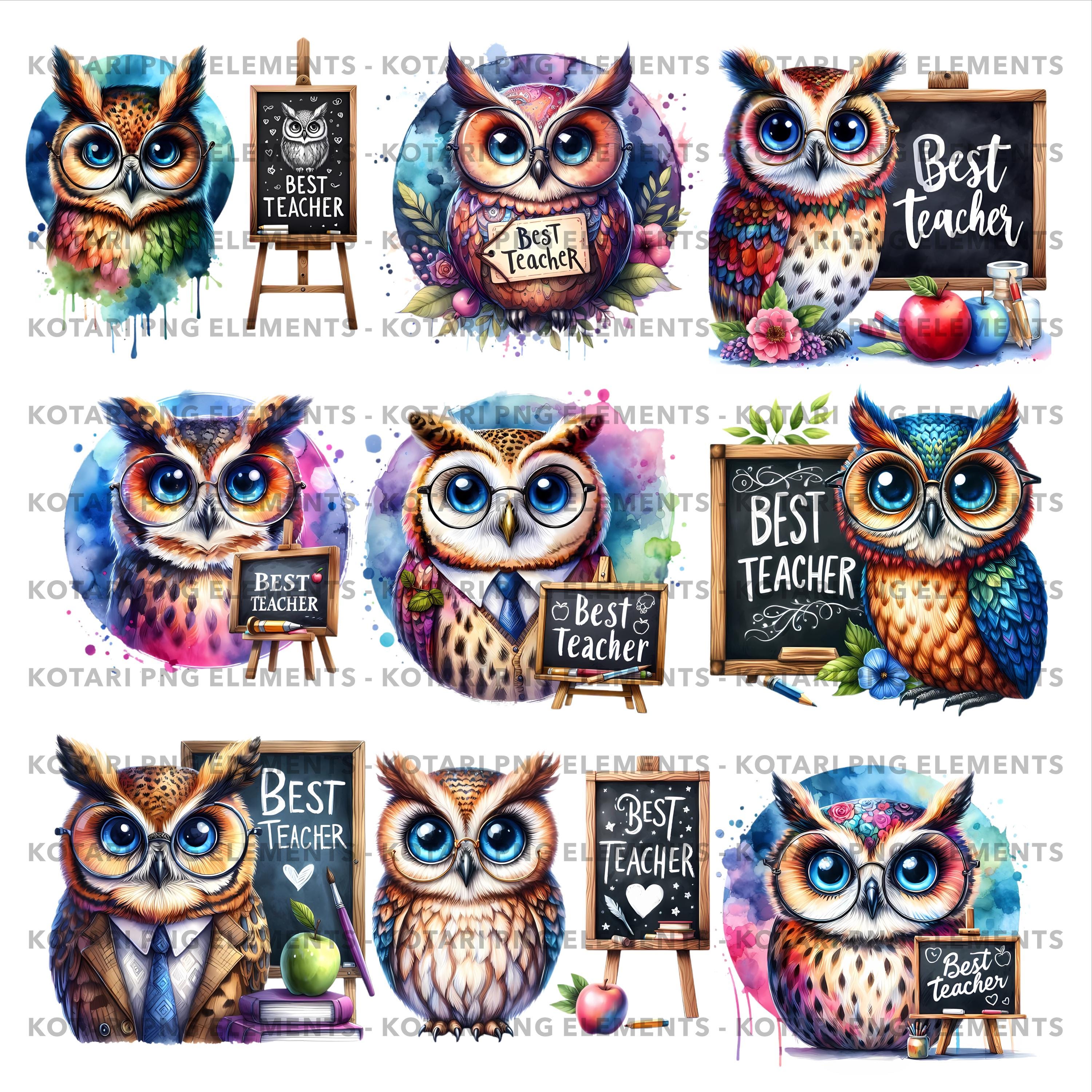 Teacher Owls Best Teacher Signs - Transparent PNG Clipart - Commercial ...