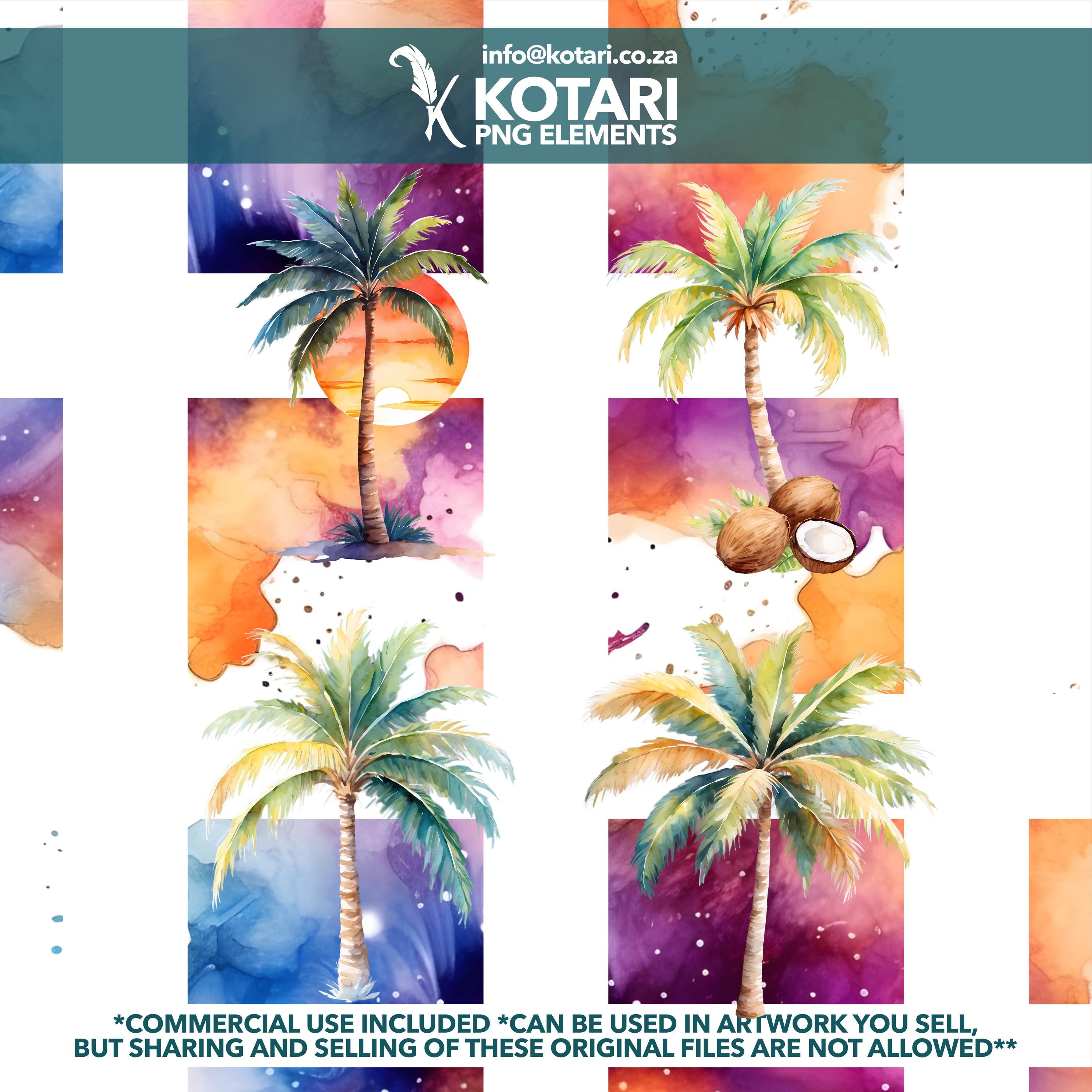 Palm Trees - Transparent PNG Clipart - Commercial Use - Etsy