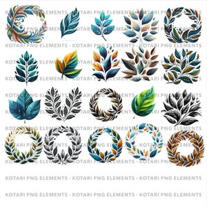 Abstract Leaves - Transparent PNG Clipart - Commercial Use - Etsy