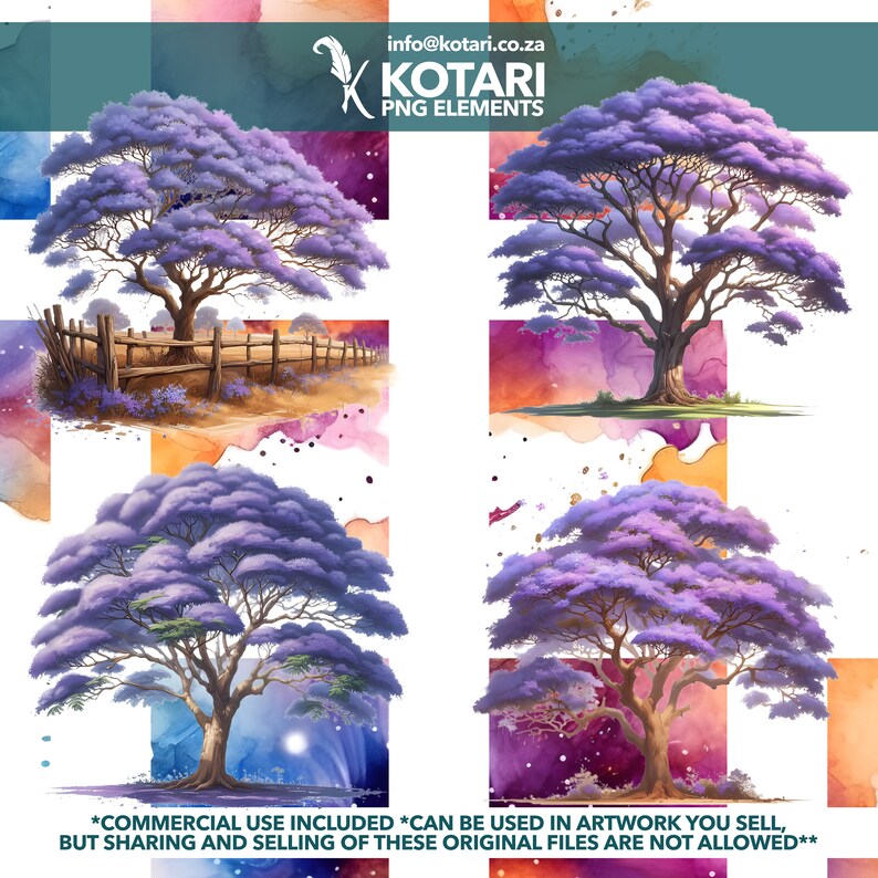 Jacaranda Tree - Transparent PNG Clipart - Commercial Use - Etsy