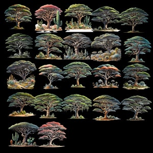 African Trees - Transparent PNG Clipart - Commercial Use - Etsy