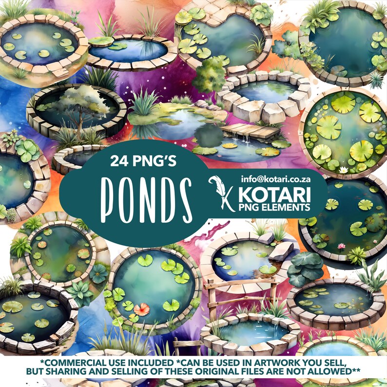 Ponds - Transparent PNG Clipart - Commercial Use - Etsy