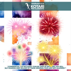 Glowing Fireworks Transparent PNG Clipart Commercial Use - Etsy