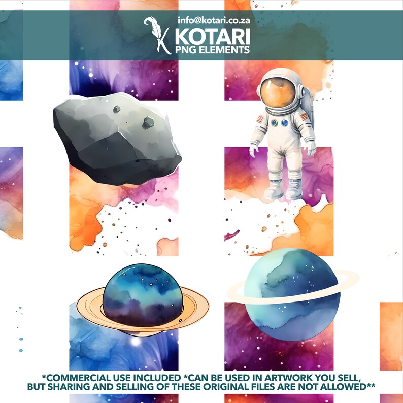 Watercolor Space - Transparent PNG Clipart - Commercial Use - Etsy