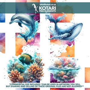 Sea Creatures - Transparent PNG Clipart - Commercial Use - Etsy