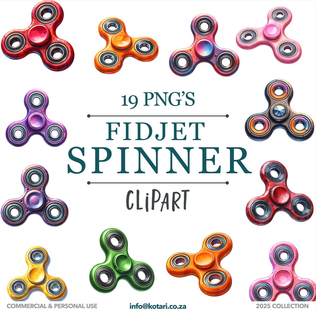 Fidget Spinners - Transparent PNG Clipart - Commercial Use - Etsy