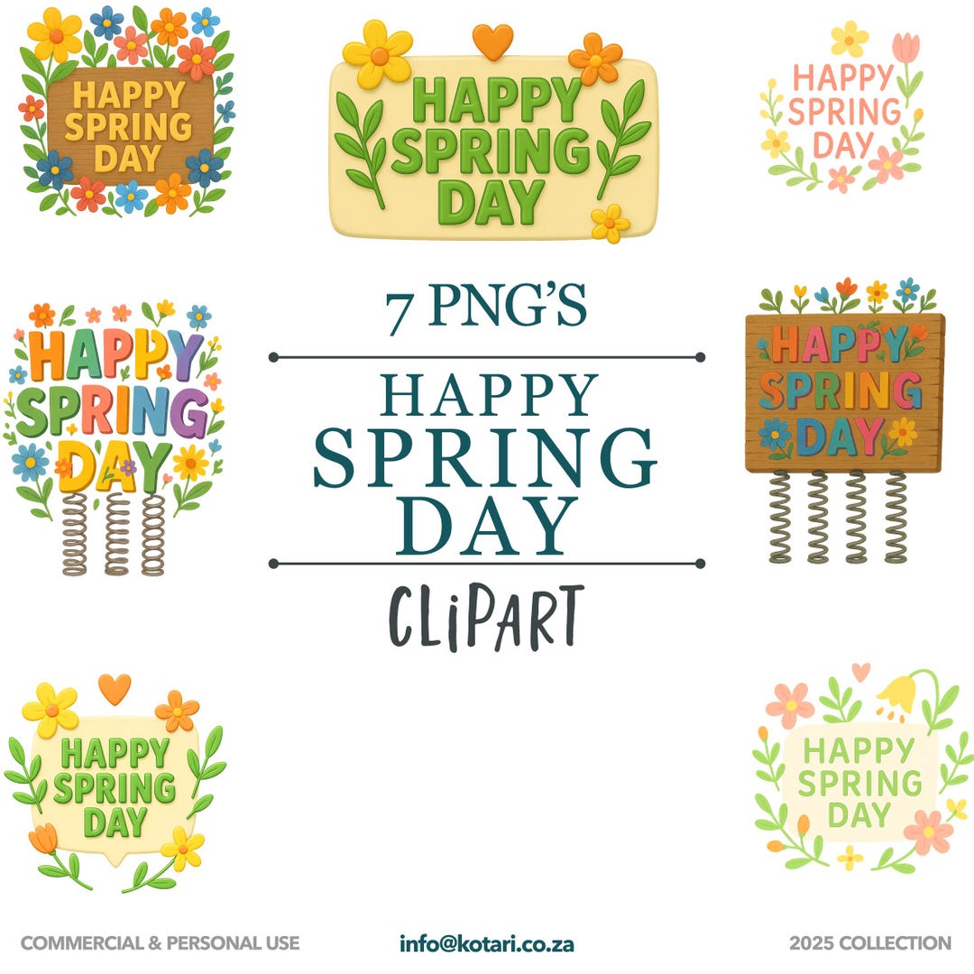 Happy Spring Day - Transparent PNG Clipart - Commercial Use - Etsy
