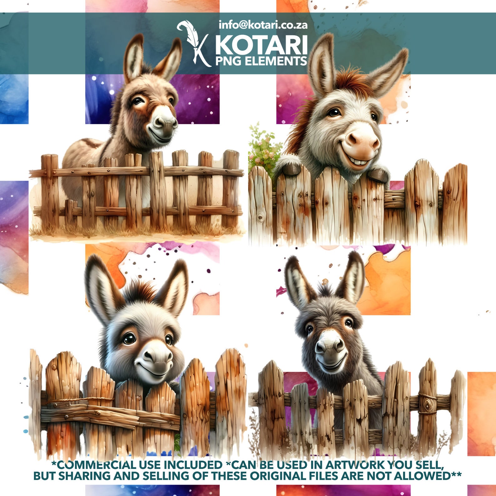 Donkey Peaking Over a Fence - Transparent PNG Clipart - Commercial Use ...