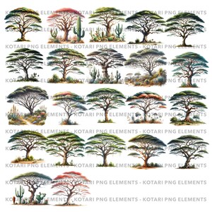 African Trees - Transparent PNG Clipart - Commercial Use - Etsy