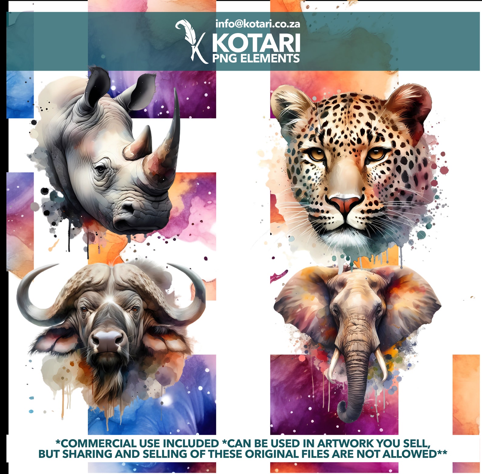 The Big 5 - Big Five - - Transparent PNG Clipart - Commercial Use - Etsy