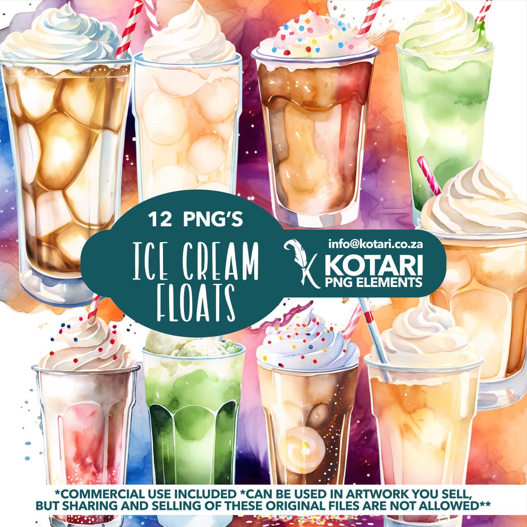 Ice Cream Floats - Transparent PNG Clipart - Commercial Use - Etsy