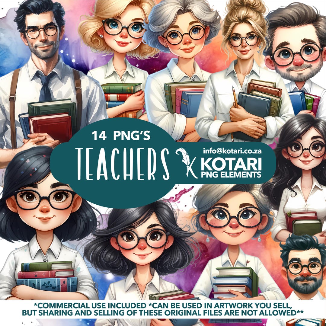 Teachers - Transparent PNG Clipart - Commercial Use - Etsy