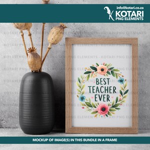 Best Teacher Sign - Transparent PNG Clipart - Commercial Use - Etsy UK