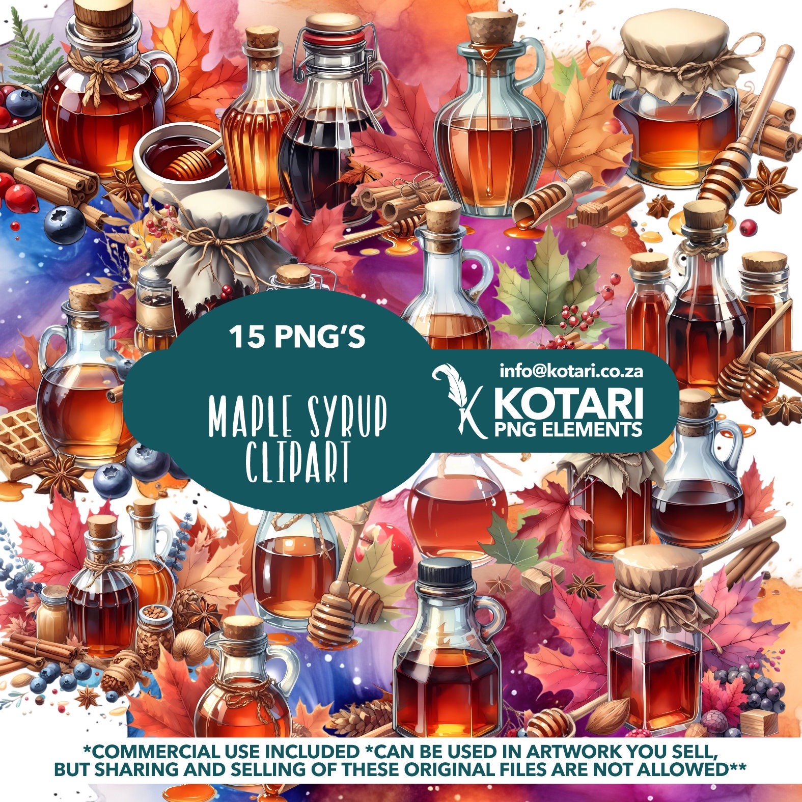 Maple Syrup - Transparent PNG Clipart - Commercial Use - Etsy