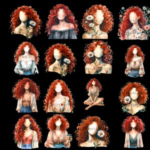 Faceless Red Head Woman - Transparent PNG Clipart - Commercial Use - Etsy