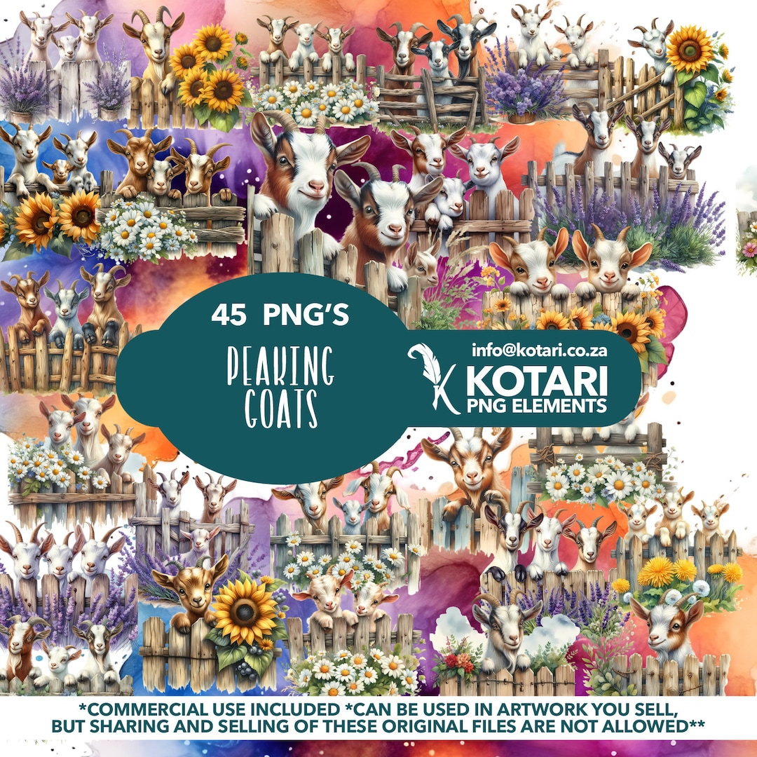 Peaking Goat - Transparent PNG Clipart - Commercial Use - Etsy
