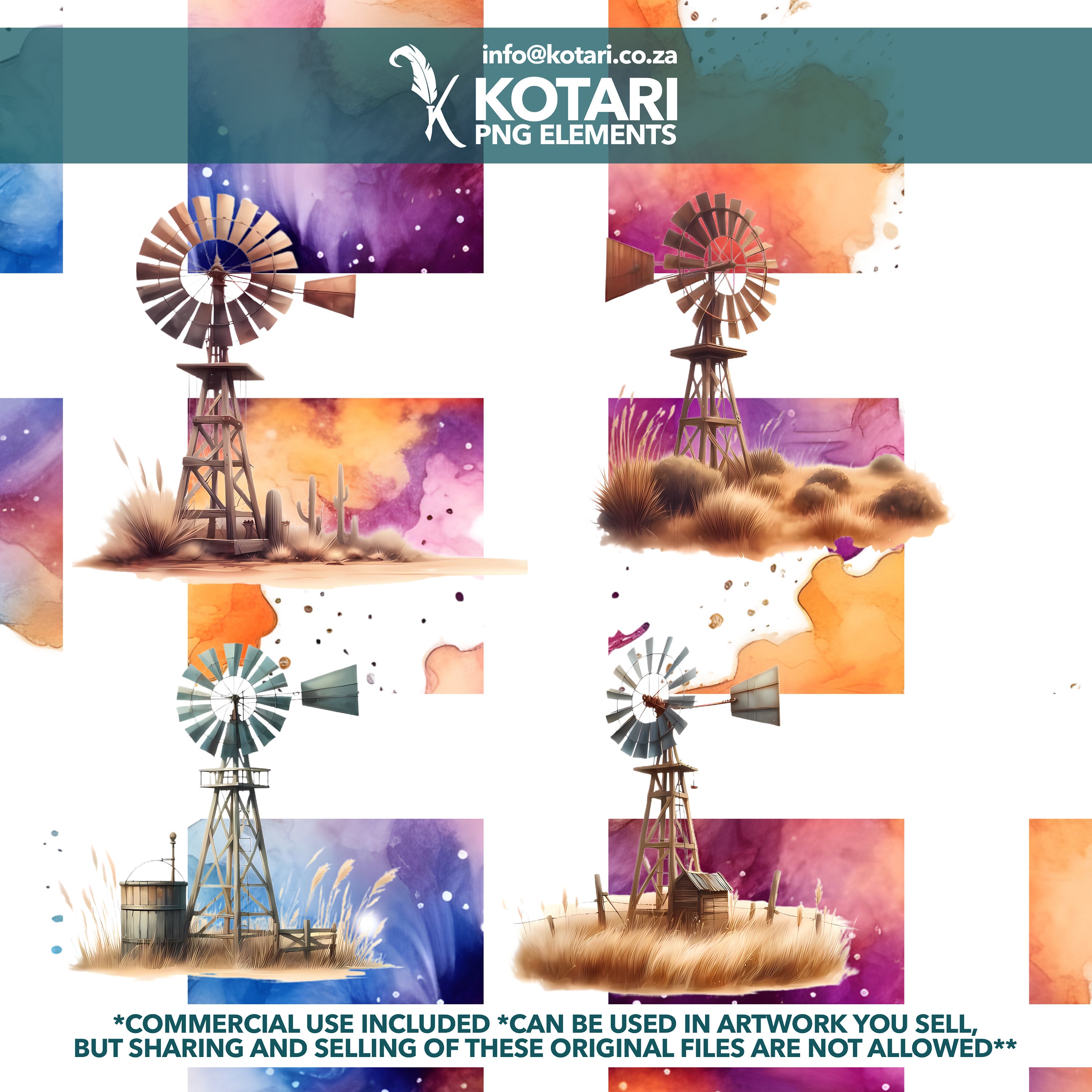 Windpump #3 - Transparent PNG Clipart - Commercial Use - Etsy