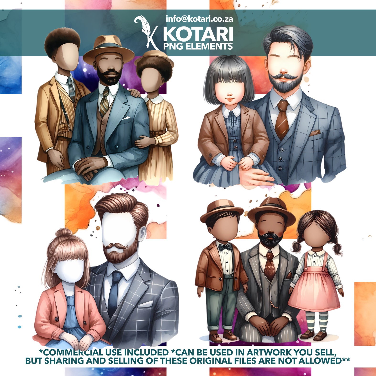 Faceless Dad - Transparent PNG Clipart - Commercial Use - Etsy