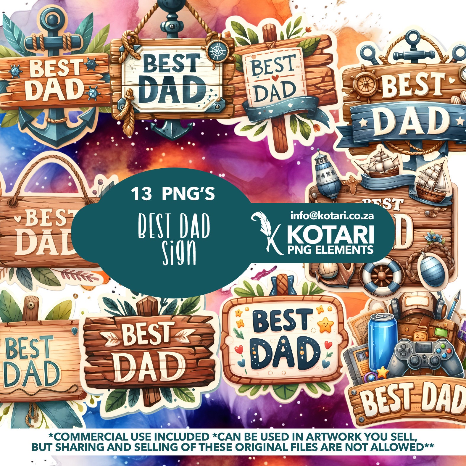 Best Dad Sign Transparent PNG Clipart Commercial Use - Etsy