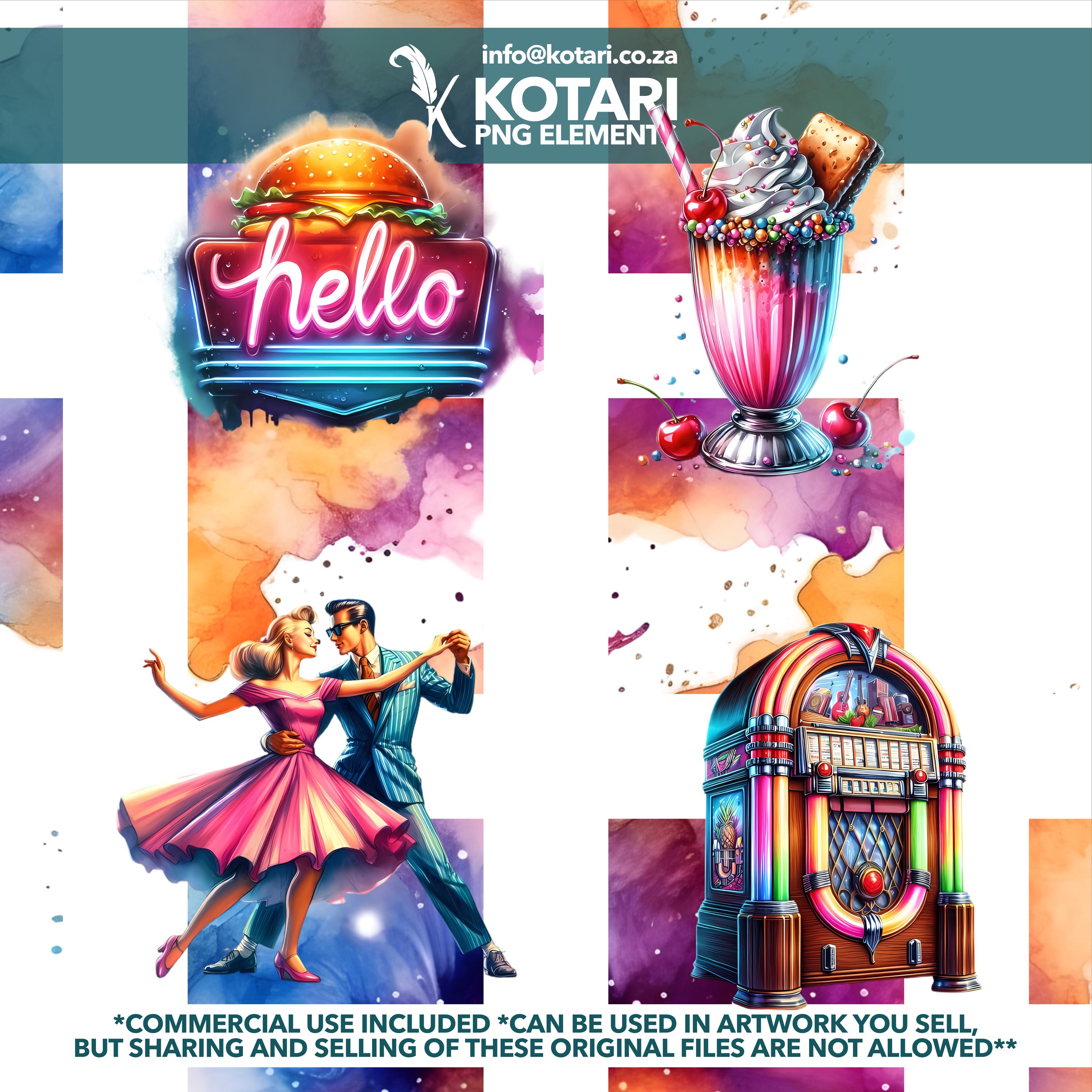 Retro Diner Transparent PNG Clipart Commercial Use - Etsy