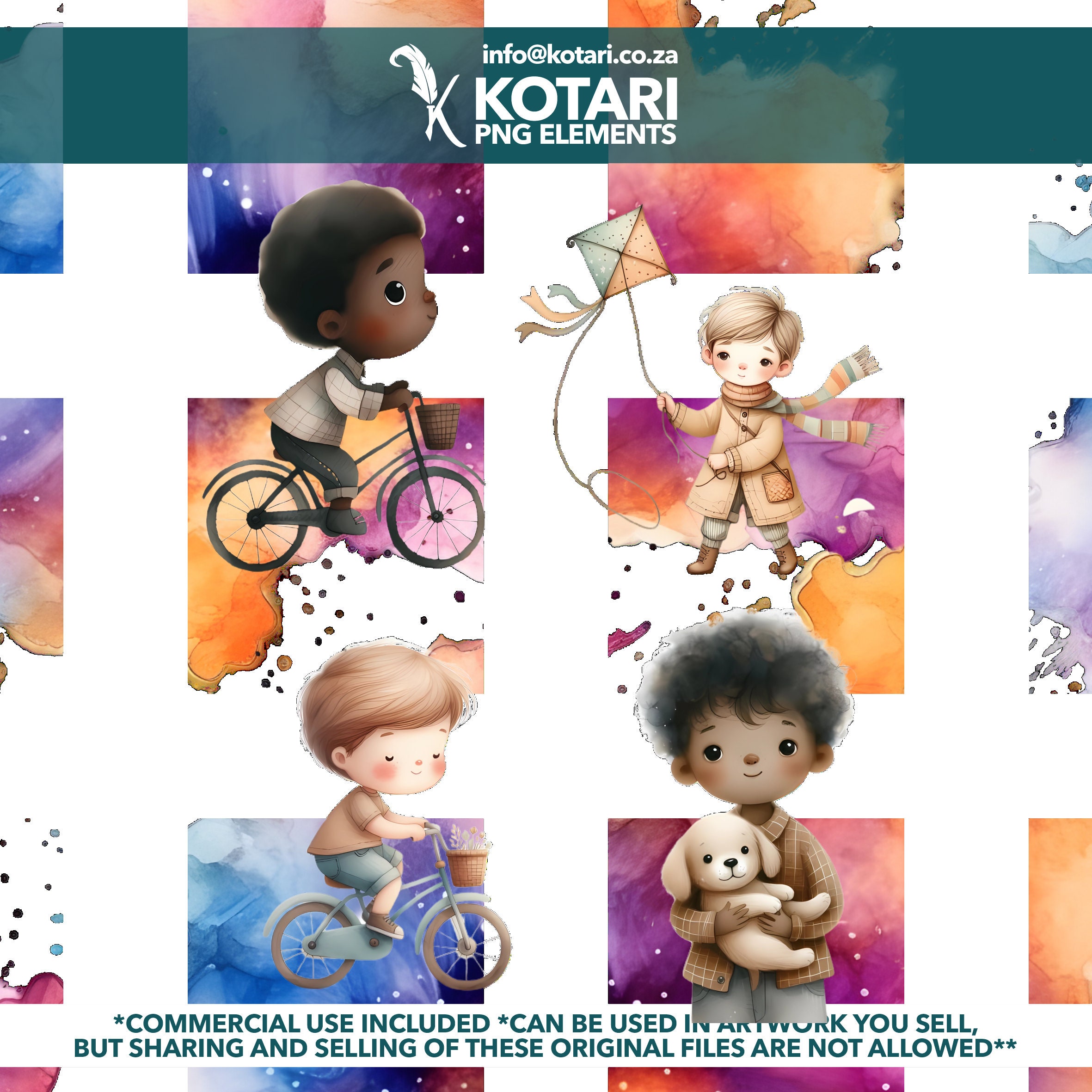 Whimsical Boys Transparent PNG Clipart Commercial Use - Etsy