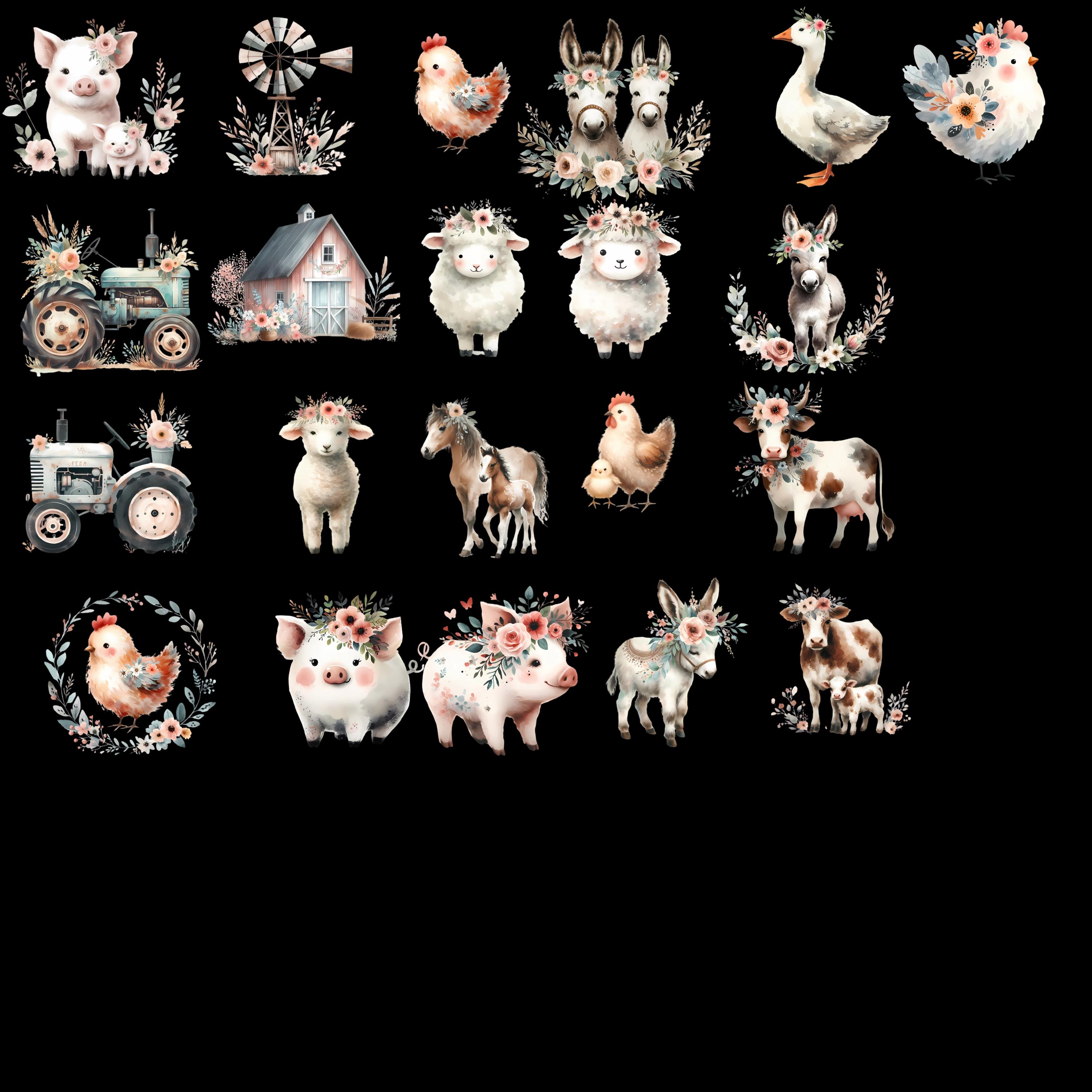 Rustic Cute Farm Transparent PNG Clipart Commercial Use - Etsy