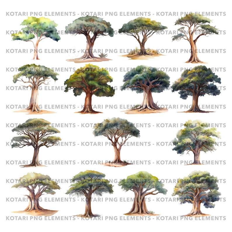 Bush Trees Transparent PNG Clipart Commercial Use - Etsy