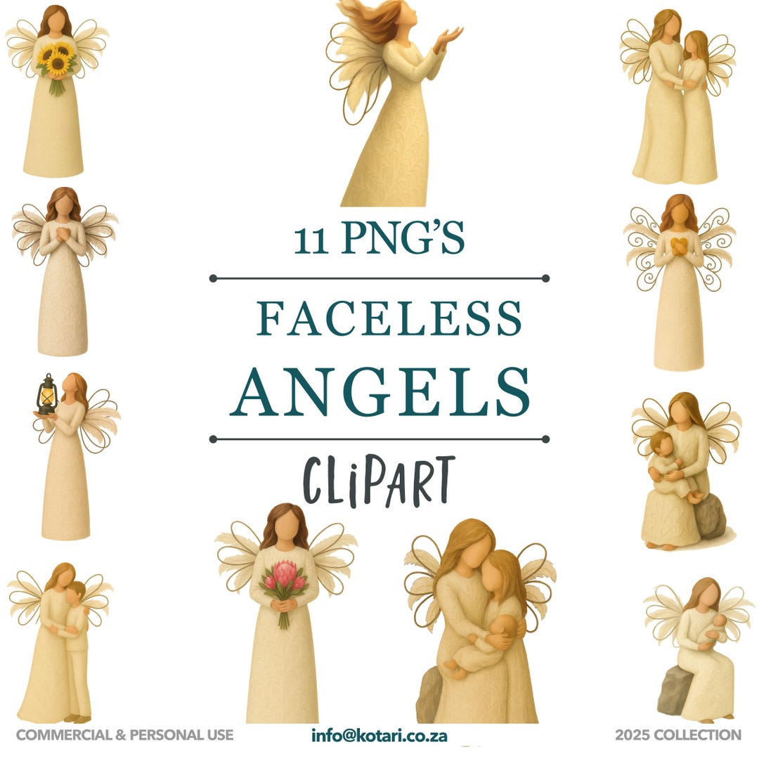 Faceless Angels - Transparent PNG Clipart - Commercial Use - Etsy