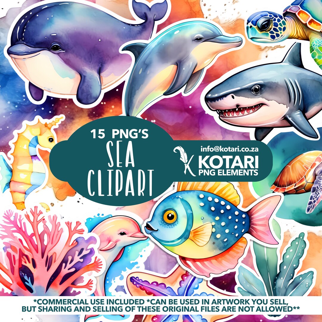 Sea Bundle - Transparent PNG Clipart _commercial Use - Etsy