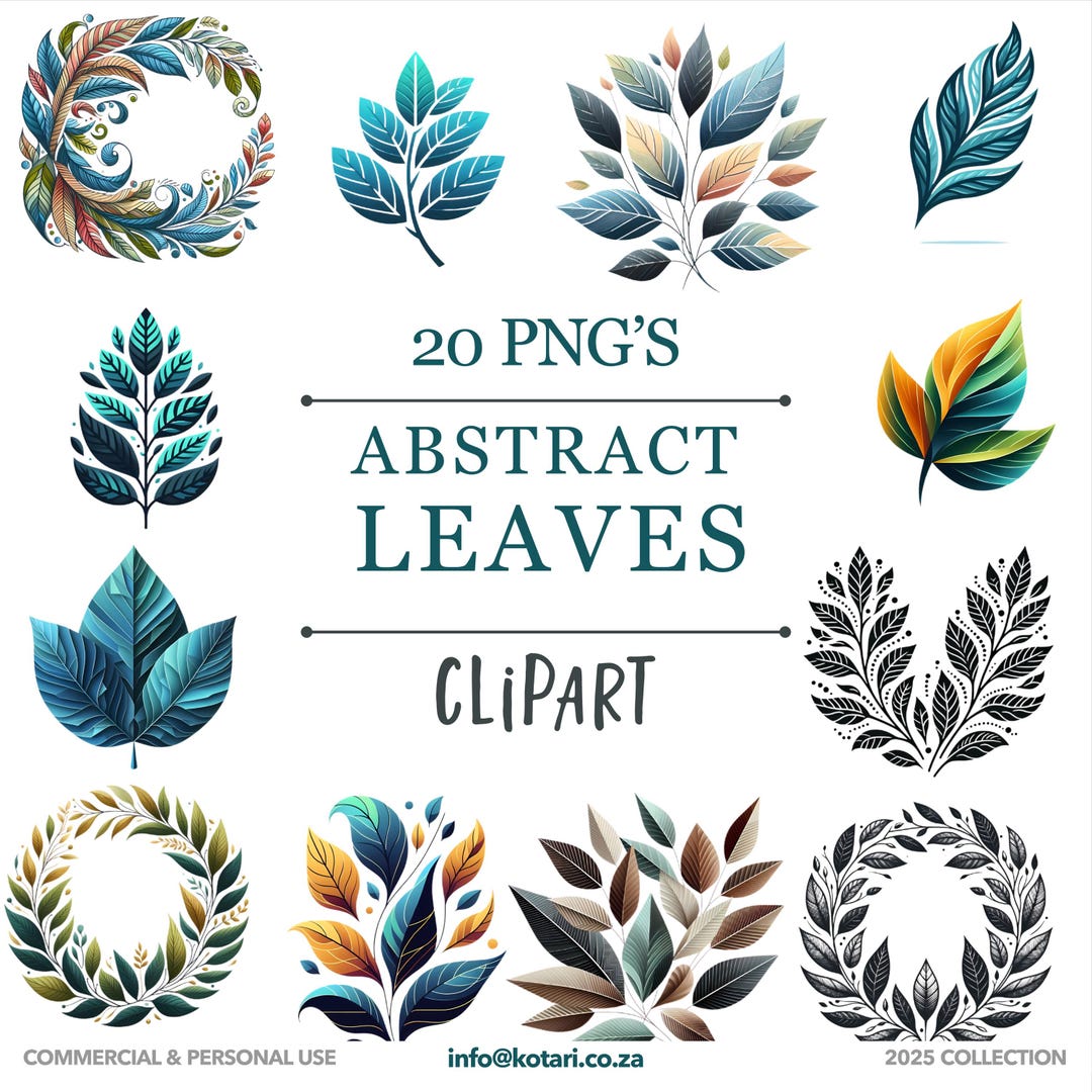 Abstract Leaves - Transparent PNG Clipart - Commercial Use - Etsy