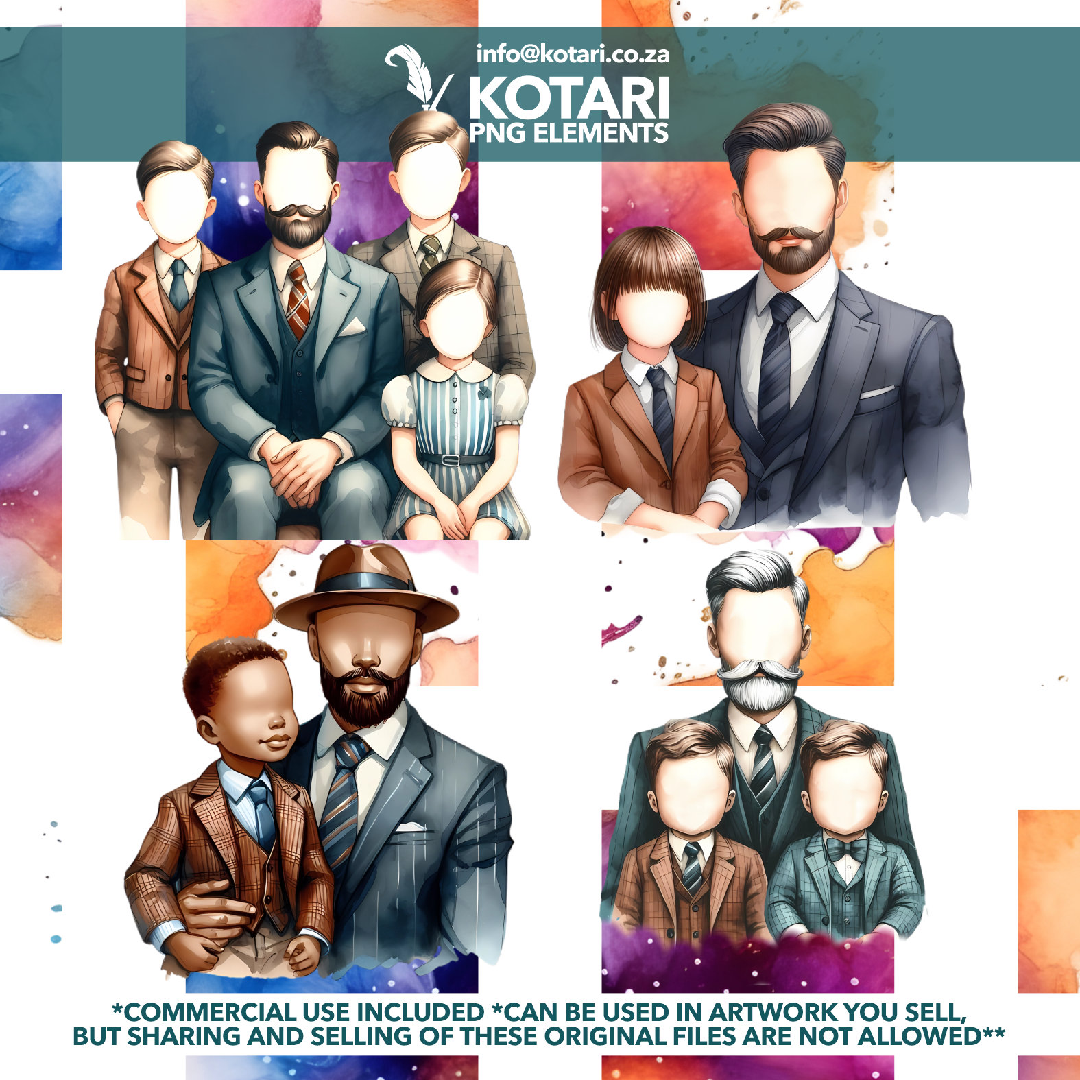 Faceless Dad - Transparent PNG Clipart - Commercial Use - Etsy