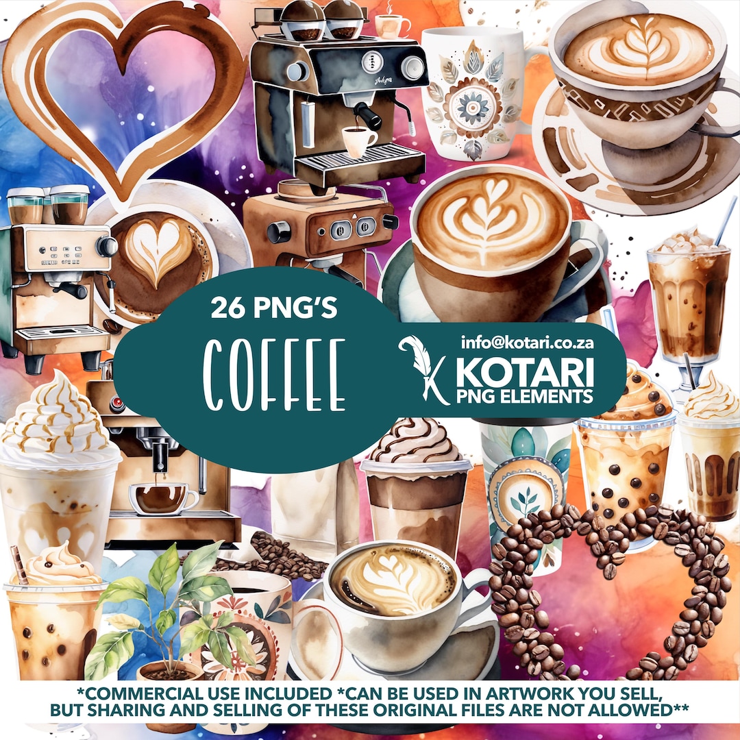 Coffee Bundle - Transparent PNG Clipart - Commercial Use - Etsy