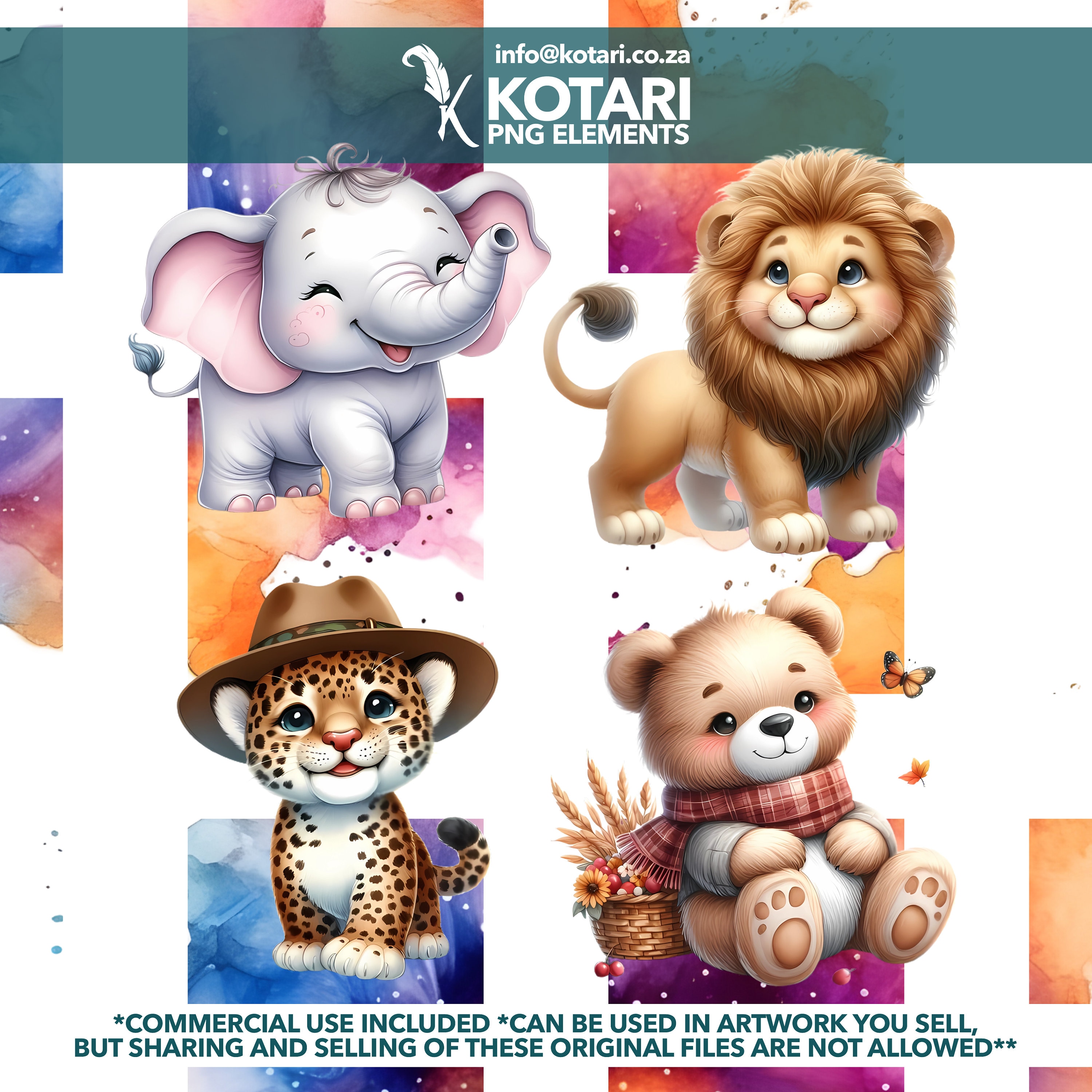 Cute Animals - Transparent PNG Clipart - Commercial Use - Etsy