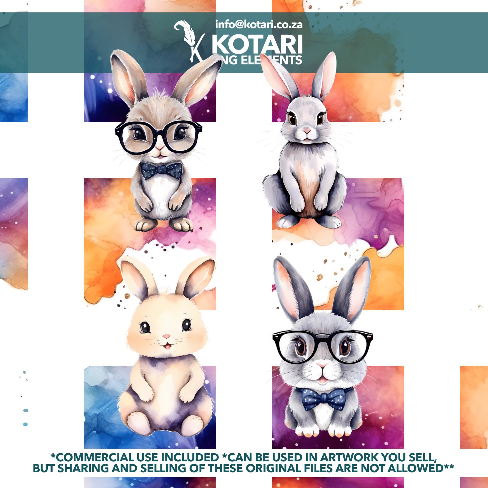 Cute Bunny Transparent PNG Clipart Commercial Use - Etsy