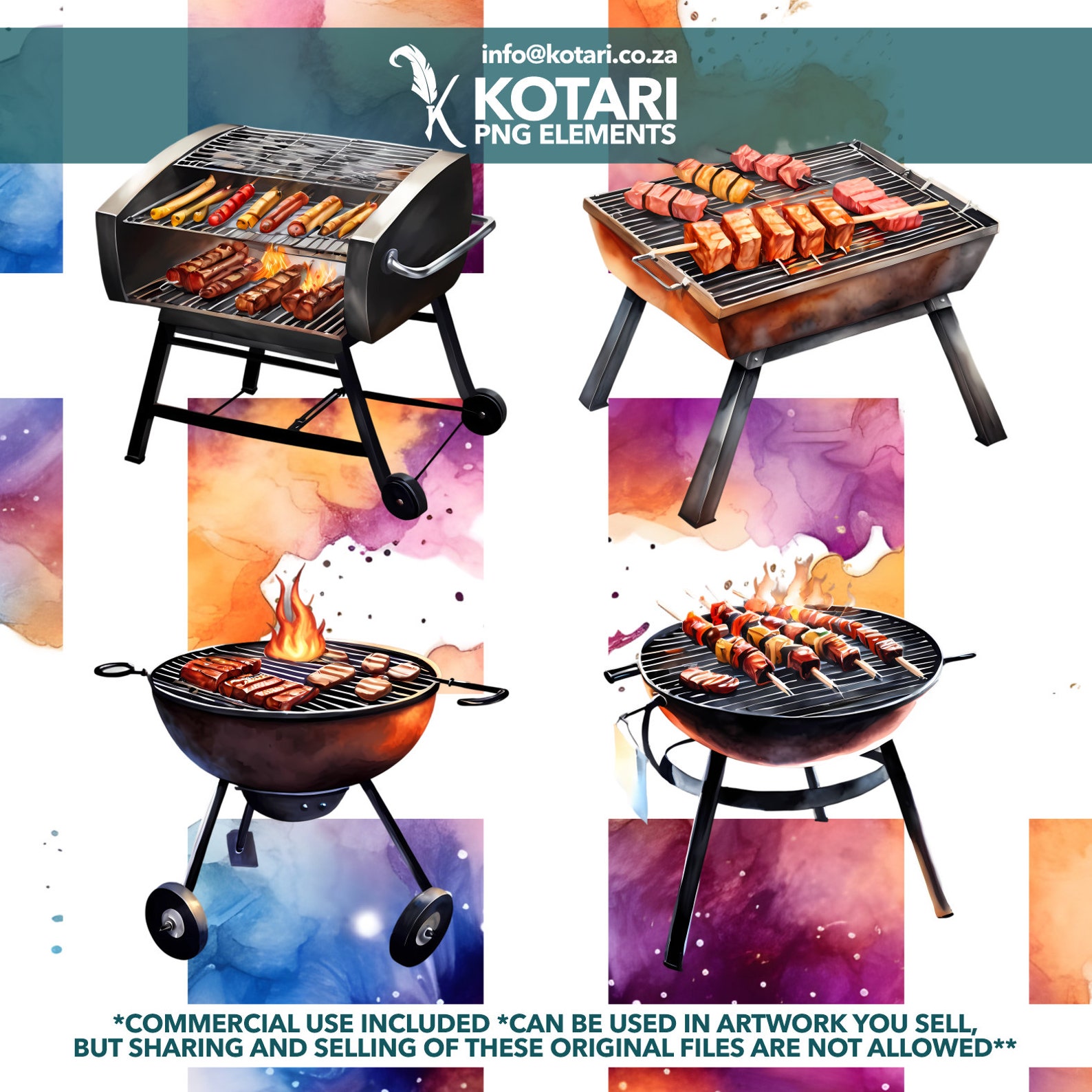 Braai and Braaivleis - Transparent PNG Clipart - Commercial Use - Etsy