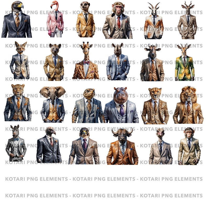 Anthropomorph (human Like) Safari Animals - Transparent PNG Clipart ...