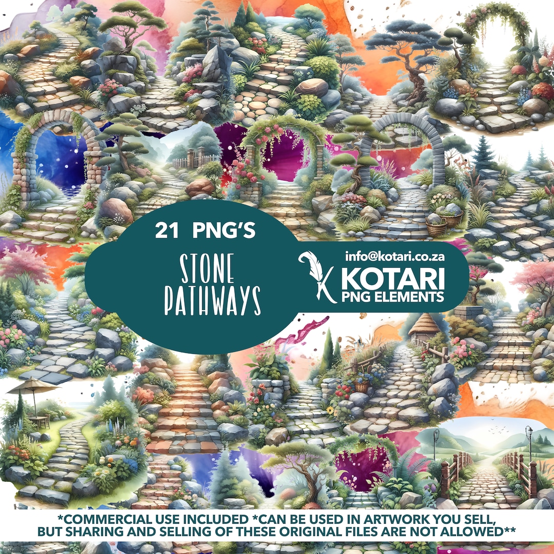 Stone Pathways - Transparent PNG Clipart - Commercial Use - Etsy